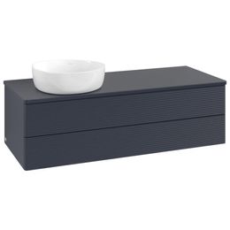 Villeroy & Boch Villeroy und Boch Antao Waschtisch-Unterschrank L22110HG mit Beleuchtung, 120x36x50cm, Waschbeckenplattenfarbe Lack, midnight blue matt lacquer