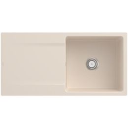 Villeroy & Boch Villeroy und Boch Siluet Fl&auml;chenb&uuml;ndige Sp&uuml;le 33361FFU mit Ablaufgarnitur und Handbet&auml;tigung, Ivory