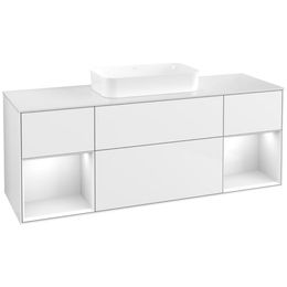 Villeroy & Boch Villeroy und Boch Finion Waschtischunterschrank F741GFGF 160x60,3x50,1cm, Regale Glossy white lacquer, Glossy white lacquer
