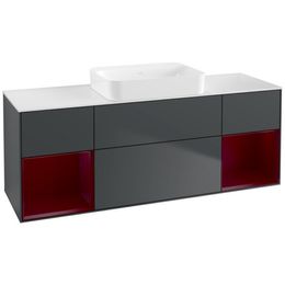 Villeroy & Boch Villeroy und Boch Finion Waschtischunterschrank G741HBHG 160x60,3x50,1cm, Regale Peony matt lacquer, Midnight Blue Matt Lacquer