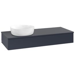 Villeroy & Boch Villeroy und Boch Antao Waschtisch-Unterschrank L11010HG mit Beleuchtung, 120x19x50cm, Waschbeckenplattenfarbe Lack, midnight blue matt lacquer