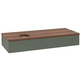 Villeroy & Boch Villeroy und Boch Antao Waschtisch-Unterschrank L11012HL 120x19x50cm, Waschbeckenplattenfarbe warm walnut, leaf green matt lacquer