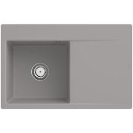 Villeroy & Boch Villeroy und Boch Subway Style 45 Flat Fl&auml;chenb&uuml;ndige Sp&uuml;le 33481FKD links, mit Ablaufgarnitur, Handbet&auml;tigung, fossil CeramicPlus, 78 x 51 cm