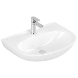 Villeroy & Boch Villeroy und Boch O.novo Waschtisch 4A406101 60x46cm, oval, Hahnloch ohne &Uuml;berlauf, wei&szlig;