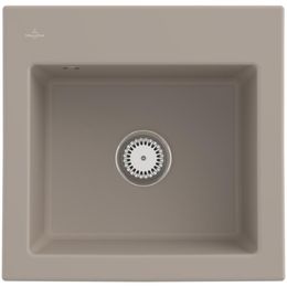 Villeroy & Boch Villeroy und Boch Subway 50 S Einbausp&uuml;le 331501AM mit Ablaufgarnitur und Handbet&auml;tigung, 525 x 510 mm, Almond