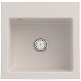 Villeroy & Boch Villeroy und Boch Subway 50 S Einbausp&uuml;le 331501KR mit Ablaufgarnitur, 525 x 510 mm, Handbet&auml;tigung, crema CeramicPlus