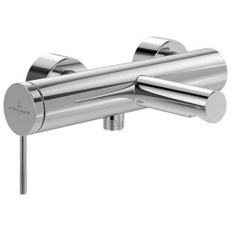 Villeroy & Boch Villeroy und Boch Loop + Friends Einhebel-Wannenarmatur TVT10650115361 mit R&uuml;ckflussschutz, mit Umsteller, Wandmontage, chrom