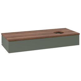 Villeroy & Boch Villeroy und Boch Antao Waschtisch-Unterschrank L12012HL 120x19x50cm, Waschbeckenplattenfarbe warm walnut, leaf green matt lacquer