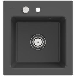 Villeroy & Boch Villeroy & Boch Subway 45 XS Einbausp&uuml;le 678102i4 mit Ablaufgarnitur und Exzenterbet&auml;tigung, 475 x 510 mm, Graphite