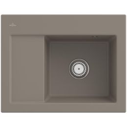 Villeroy & Boch Villeroy und Boch Subway 45 Compact Einbausp&uuml;le 331301TR rechts, mit Ablaufgarnitur, 650 x 510 mm, Handbet&auml;tigung, timber CeramicPlus