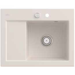 Villeroy & Boch Villeroy und Boch Subway 45 Compact Sp&uuml;le 331302KR rechts, mit Ablaufgarnitur, Excenterbet&auml;tigung, 650 x 510 mm, crema CeramicPlus