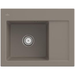 Villeroy & Boch Villeroy und Boch Subway 45 Compact Einbausp&uuml;le 331201TR links, mit Ablaufgarnitur, Handbet&auml;tigung, 650 x 510 mm, timber CeramicPlus