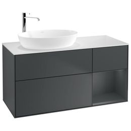 Villeroy & Boch Villeroy und Boch Finion Waschtischunterschrank G931HGHG 120cm, Abdeckplatte white matt, Emotion, Regale Midnight matt lacquer, Midnight Blue Matt Lacquer