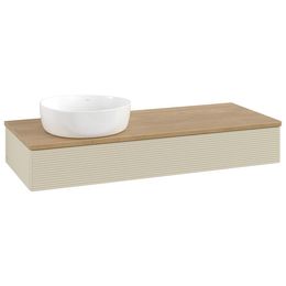 Villeroy & Boch Villeroy und Boch Antao Waschtisch-Unterschrank L11111HJ mit Beleuchtung, 120x19x50cm, Waschbeckenplattenfarbe honey oak, silk grey matt lacquer