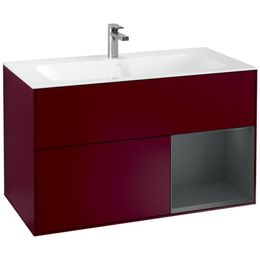 Villeroy & Boch Villeroy und Boch Finion Waschtischunterschrank F040HGHB 99,6x59,1x49,8cm, Regal rechts Midnight Blue Matt Lacquer, Peony Matt