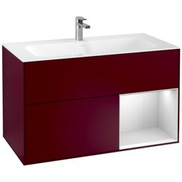 Villeroy & Boch Villeroy und Boch Finion Waschtischunterschrank F040MTHB 99,6x59,1x49,8cm, Regal rechts White matt lacquer, Peony Matt
