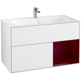 Villeroy & Boch Villeroy und Boch Finion Waschtischunterschrank F040HBGF 99,6x59,1x49,8cm, Regal rechts Peony, Glossy white lacquer