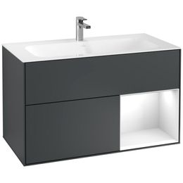 Villeroy & Boch Villeroy und Boch Finion Waschtischunterschrank F040GFHG 99,6x59,1x49,8cm, Regal rechts Glossy white lacquer, Midnight Blue Matt Lacquer