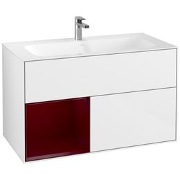 Villeroy & Boch Villeroy und Boch Finion Waschtischunterschrank F030HBGF 99,6x59,1x49,8cm, Regal links Peony, Glossy white lacquer
