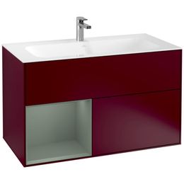 Villeroy & Boch Villeroy und Boch Finion Waschtischunterschrank F030GMHB 99,6x59,1x49,8cm, Regal links Olive Matt Lacquer, Peony Matt