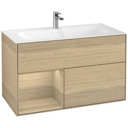 Villeroy & Boch Villeroy und Boch Finion Waschtischunterschrank F030PCPC 99,6x59,1x49,8cm, Regal links Oak Veneer, Oak Veneer