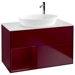 Villeroy & Boch Villeroy und Boch Finion Waschtischunterschrank F891HBHB 100cm, Abdeckplatte white matt, Regale Peony matt lacquer, Peony Matt