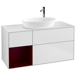 Villeroy & Boch Villeroy und Boch Finion Waschtischunterschrank G941HBMT 120cm, Abdeckplatte white matt, Emotion, Regale Peony matt lacquer, White matt lacquer