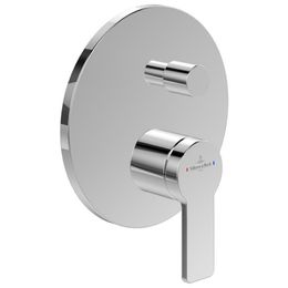 Villeroy & Boch Villeroy und Boch Architectura Fertigmontageset TVS10335300061 Unterputz-Einhebel-Armatur, mit automatischem Umsteller, Wandmontage, chrom