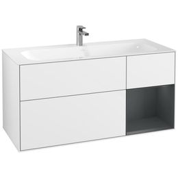 Villeroy & Boch Villeroy und Boch Finion Waschtischunterschrank F070HGGF 119,6x59,1cm, Regal rechts Midnight Blue Matt Lacquer, Glossy white lacquer