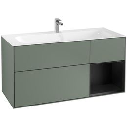 Villeroy & Boch Villeroy und Boch Finion Waschtischunterschrank F070PDGM 119,6x59,1cm, Regal rechts Black matt lacquer, Olive Matt Lacquer
