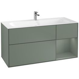 Villeroy & Boch Villeroy und Boch Finion Waschtischunterschrank F070GMGM 119,6x59,1cm, Regal rechts Olive Matt Lacquer, Olive Matt Lacquer