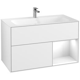Villeroy & Boch Villeroy und Boch Finion Waschtischunterschrank G040GFGF 99,6x59,1cm, Emotion, Regal rechts Glossy white lacquer, Glossy white lacquer