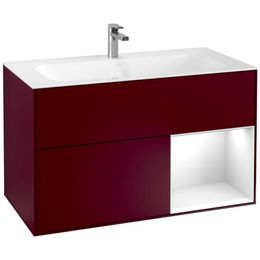Villeroy & Boch Villeroy und Boch Finion Waschtischunterschrank G040GFHB 99,6x59,1cm, Emotion, Regal rechts Glossy white lacquer, Peony Matt
