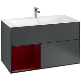 Villeroy & Boch Villeroy und Boch Finion Waschtischunterschrank G030HBHG 99,6x59,1cm, Wandbeleuchtung, Regal links Peony, Midnight Blue Matt Lacquer