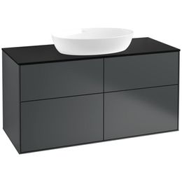 Villeroy & Boch Villeroy und Boch Finion Waschtischunterschrank FA3200HG 120x60,3cm, Abdeckplatte black matt, Midnight Blue Matt Lacquer