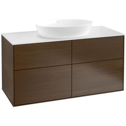 Villeroy & Boch Villeroy und Boch Finion Waschtischunterschrank FA3100GN 120x60,3cm, Abdeckplatte white matt, Walnut veneer