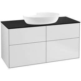 Villeroy & Boch Villeroy und Boch Finion Waschtischunterschrank FA3200MT 120x60,3cm, Abdeckplatte black matt, White matt lacquer