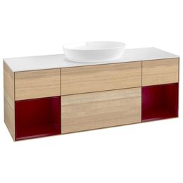 Villeroy & Boch Villeroy und Boch Finion Waschtischunterschrank GD01HBPC 120cm, Abdeckplatte white matt, Emotion, Regale Peony matt lacquer, Oak Veneer