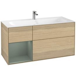 Villeroy & Boch Villeroy und Boch Finion Waschtischunterschrank G060GMPC 119,6x59,1cm, Emotion, Regal links Olive Matt Lacquer, Oak Veneer