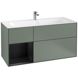 Villeroy & Boch Villeroy und Boch Finion Waschtischunterschrank G060PDGM 119,6x59,1cm, Emotion, Regal links Black matt lacquer, Olive Matt Lacquer