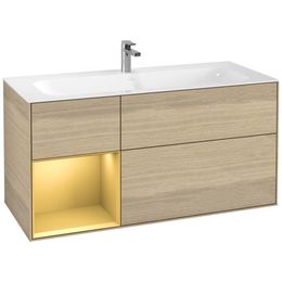 Villeroy & Boch Villeroy und Boch Finion Waschtischunterschrank G060HFPC 119,6x59,1cm, Emotion, Regal links Gold matt, Oak Veneer
