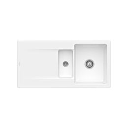 Villeroy & Boch Villeroy und Boch Siluet Fl&auml;chenb&uuml;ndige Sp&uuml;le 33372FR1 mit Ablaufgarnitur und Excenterbet&auml;tigung, wei&szlig;