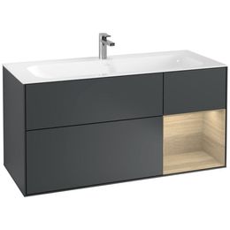 Villeroy & Boch Villeroy und Boch Finion Waschtischunterschrank G070PCHG 119,6x59,1cm, Emotion, Regal rechts Oak Veneer, Midnight Blue Matt Lacquer