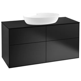 Villeroy & Boch Villeroy und Boch Finion Waschtischunterschrank GA3200PD 120x60,3cm, Emotion, Abdeckplatte black matt, Black matt lacquer