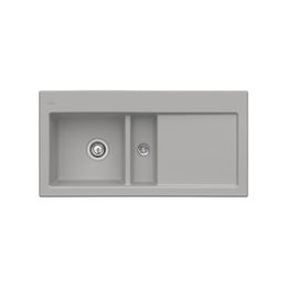 Villeroy & Boch Villeroy und Boch Subway Fl&auml;chenb&uuml;ndige Sp&uuml;le 67702FKD Becken links, mit Ablaufgarnitur und Excenterbet&auml;tigung, Fossil