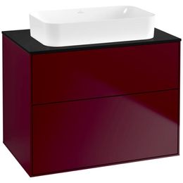 Villeroy & Boch Villeroy und Boch Finion Waschtischunterschrank G63200HB 80x60,3x50,1mm, Wandbeleuchtung, Glass Black Matt, Peony Matt