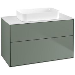 Villeroy & Boch Villeroy und Boch Finion Waschtischunterschrank F64100GM 100x60,3x50,1mm, Glass White Matt, Olive Matt Lacquer