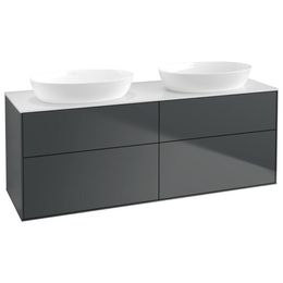 Villeroy & Boch Villeroy und Boch Finion Waschtischunterschrank FA8100HG 160x60,3cm, Abdeckplatte white matt, Midnight Blue Matt Lacquer