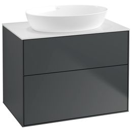 Villeroy & Boch Villeroy und Boch Finion Waschtischunterschrank G99100HG 80x60,3cm, Emotion, Abdeckplatte white matt, Midnight Blue Matt Lacquer