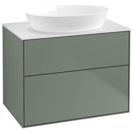 Villeroy & Boch Villeroy und Boch Finion Waschtischunterschrank F99100GM 80x60,3cm, Abdeckplatte white matt, Olive Matt Lacquer